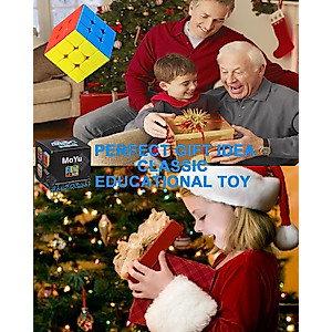 CFMOUR Speed Cube 3x3x3 - Moyu Meilong 3C, Stickerless Magic Cube 3x3, Fast Smooth Turning Vivid Colour 3D Puzzle Brain Toy Travel Games, Turns Quicker Than Original