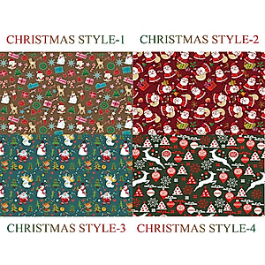 U'COVER Christmas Gift Wrapping Paper for Kids Boys Girls Baby Women Men Xmas Present Wrapping Paper 4 Style Christmas Santa Claus Snoman Tree Snowflake Deer Gift Wrap 12 FOLDED SHEET 20×29inch