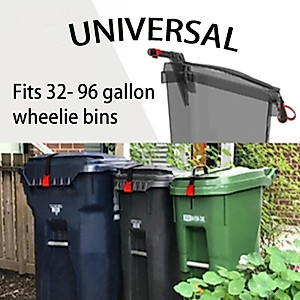 Generic Trash Can Locks Strap for Animals,Universal Trash Can Lid Lock, Garbage Can Lock Out Pests.Bungee Cord System for Secure Your Bin, black