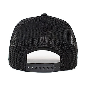 Z Zelvox, Adjustable Snapback Mesh Trucker Hat, Capybara Black Cap, Mesh Baseball Cap, Capybara Embroidered Trucker Hat, Unisex (Pull Up)