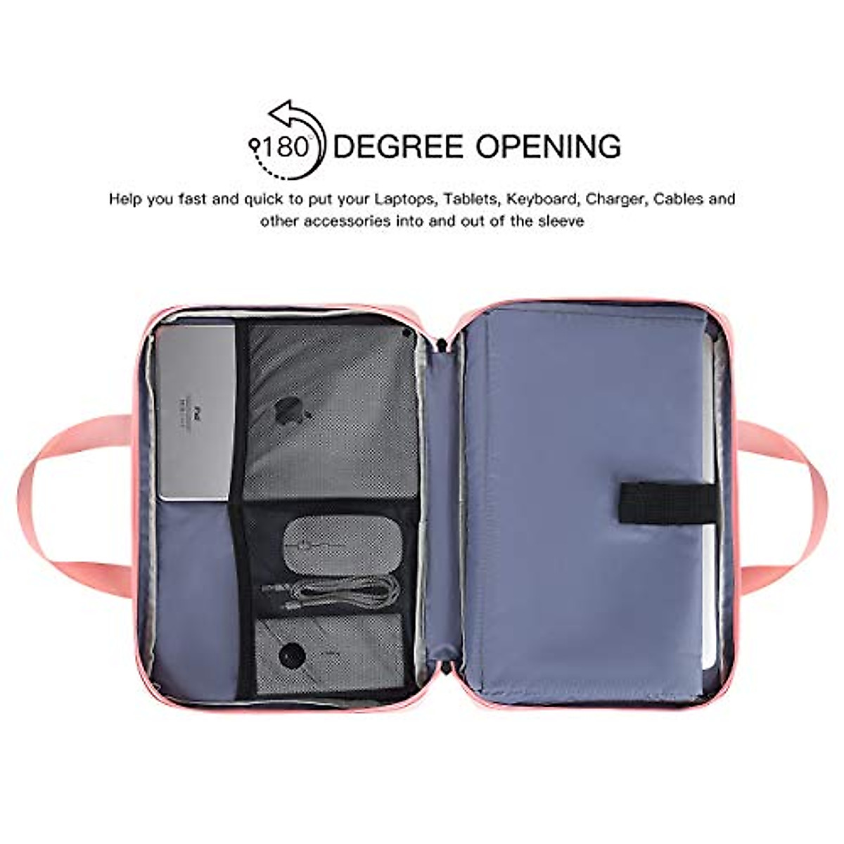 15.6 Inch Laptop Briefcase Bag for Women Ladies Bag with Accessories Organizer for Dell Inspiron 15, HP Envy X360/Pavilion 15.6, Acer Aspire 15, IdeaPad 3 15.6 ASUS MSI MacBook 15 Case, Pink