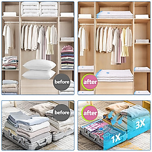 12 Pack Vacuum Storage Bags with Electric Pump, Travel Vacuum Bags(3 Jumbo, 3 Large, 3 Medium, 3 Small) Space Saver Vacuum Storage Bags,Vacuum Seal Bags for Clothes, Bedding,Blankets,Duvets, Pillows