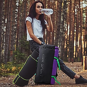 MIER Large Duffel Backpack Sports Gym Bag with Shoe Compartment, Heavy Duty and Water Resistant, Purple, 60L