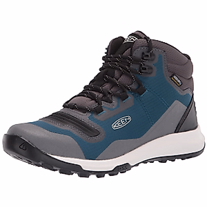 KEEN Women's Tempo Flex Mid Height Lightweight Waterproof Hiking Boot, Blue Coral/Star White, 9