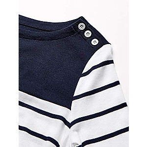 Nautica Women's Boatneck 3/4 Sleeve 100% Cotton Shirt, Indigo, Large