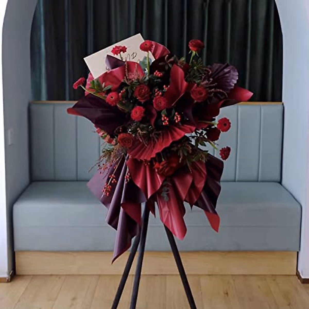 HYSSINOWRAP 40 sheets 4 colors Double sided color packaging flower wrapping paper gift wrapping paper DIY gift wrapping paper 23.6X23.6 Inch (007) (1-RED AND BLACK SERISE)