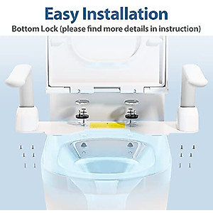 DAILYLIFE Toilet Safety Rail, Heavy Duty (480 LB) Armrest Hand Rail, Can be Folded Up, Aluminum Alloy Support for Elderly Senior Handicap Pregnant