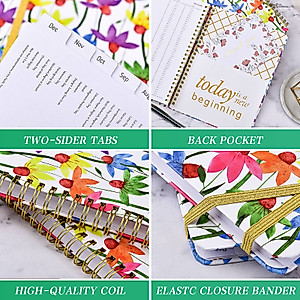 2024 Monthly Planner/Monthly Calendar - Daily Weekly Monthly Planner with Tabs, 8.5" x 6.4", Elastic Closure, Inner Pocket, Floral Agenda Organizer