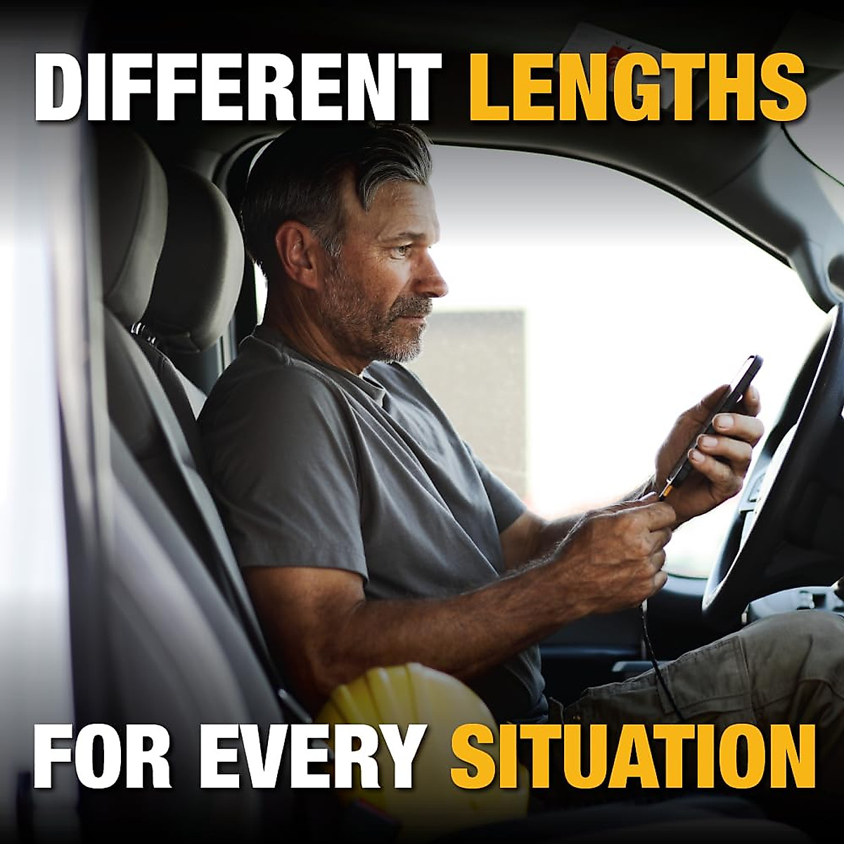 DEWALT Lightning to USB Cable — Reinforced Braided Cable for Lightning — Charger Cord Compatible with iPhone — Apple Compatible Charging Cable… (USB A to Lightning, 10 Foot)