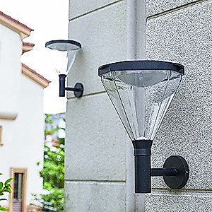 Bedroom wall lights, Wall Sconces, Outdoor Exterior Wall is Modern and Simple Wall Lantern Solar Energy-Saving LED Without Wiring Wall Sconce IP65 Waterproof Light Control Patio Light PC Lampshade Ext