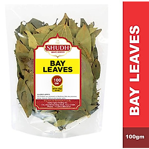 Shudh Bay Leaf (Leaves) Whole Spice Hand Selected Extra Large 3.5oz (100g) ~ All Natural | Gluten Friendly | NON-GMO | Vegan | Indian Origin (Tej Patta)