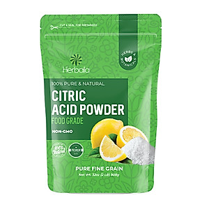 Citric Acid Powder, 2 lb. Citric Acid for Bath Bombs, Citric Acid Food Grade, Non GMO Citric Acid Bulk, Food Grade Citric Acid Powder Cleaning, Citric Acid for Cheese Making and Canning. 2 Pounds.