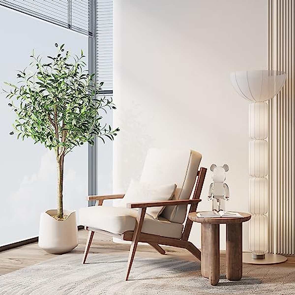 YOLEO 5FT Artificial Olive Tree Faux Tree with Lifelike Leaves Fake Plant for Living Room Bedroom Balcony Corner Office Decor