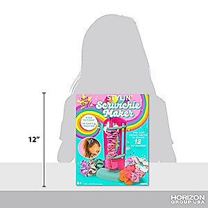 Just My Style D.I.Y. Scrunchie Maker by Horizon Group USA, Design Your Own Colorful Satin Scrunchies Hair Bands, Easy-to-Use Tool & Gemstones Included