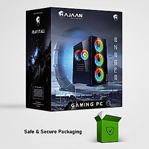 HAJAAN Breeze Gaming Desktop Tower Computer PC - AMD Ryzen 5 5000 G-Series 5600G 6-Core Processor 3.90GHz, 16GB DDR4 RAM, 512GB SSD, Gaming Headset, Wi-Fi Ready, Windows 11 Pro (with Radeon Graphics)