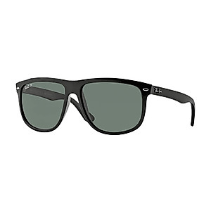 Ray-Ban RB4147 Boyfriend Sunglasses + Vision Group Accessories Bundle (Black/Dark Green Polarized (601/58),60) for unisex-adult