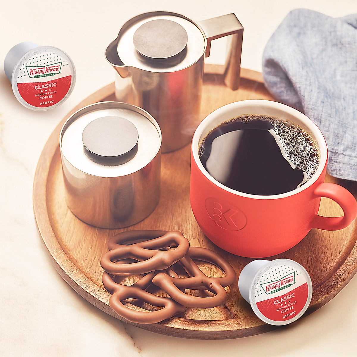 Krispy Kreme Classic, Single-Serve Keurig K-Cup Pods, Medium Roast Coffee, 12 Count (Pack of 6)