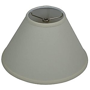 FenchelShades.com 5" Top Diameter x 12" Bottom Diameter 8" Height Fabric Empire Lampshade With Spider Attachment (Linen Beige Homespun)