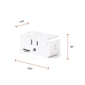 SYLVANIA SMART Bluetooth Outlet, Simple Set Up, Compatible with Alexa, Apple HomeKit, and Google Assistant, 120 Volts, 15 Amp, White, No Hub, FCC Listed - 1 Pack (75753)
