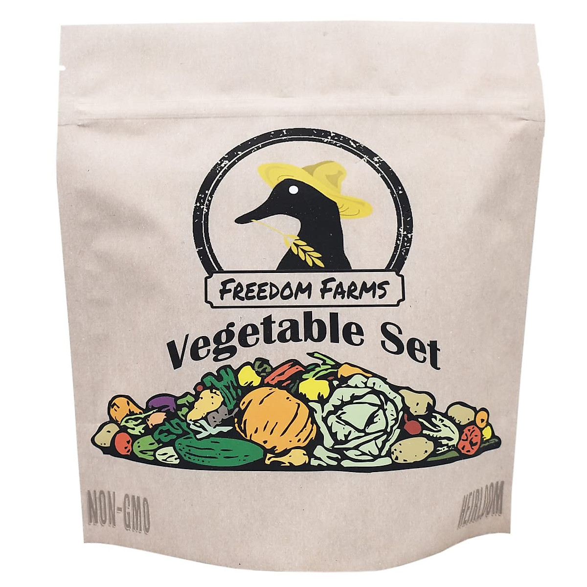 Set of 40 Assorted Vegetable Packets with Beginners Growing Guide & Mylar Storage Bag | Non-GMO | Heirloom
