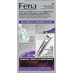 L'Oreal Paris Feria Multi-Faceted Shimmering Permanent Hair Color Hair Dye, V38 Violet Noir (Intense Deep Violet)