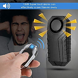 SOONHUA Wireless Motorcycle Bike Alarm, Anti-Theft Security Motorcycle Alarm with Remote Control Waterproof Vibration Sensor Bicycle Alarm 113dB Super Loud Adjustable Sensitivity