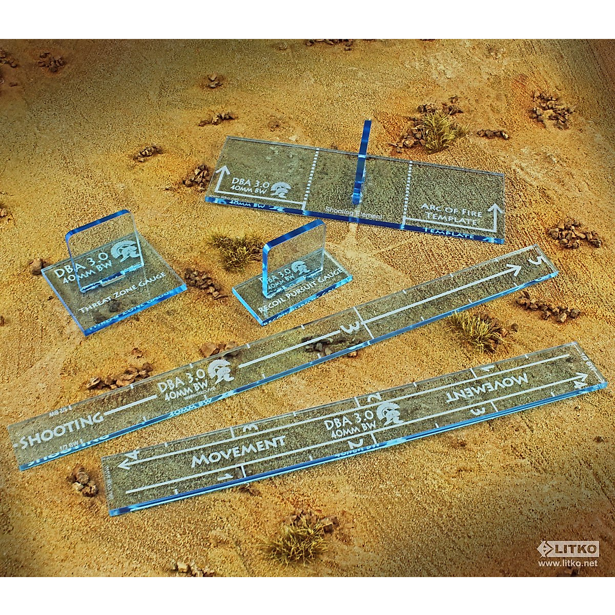 LITKO Small Scale Gauge Set Compatible with DBA 3.0, Transparent Light Blue (5)