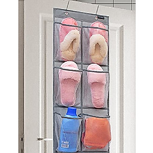 ANZORG Over The Door Hanging Closet Shoes Holder Organizer Shoe Storage Shoe Rack with 6 Mesh Pockets (6 Pockets)