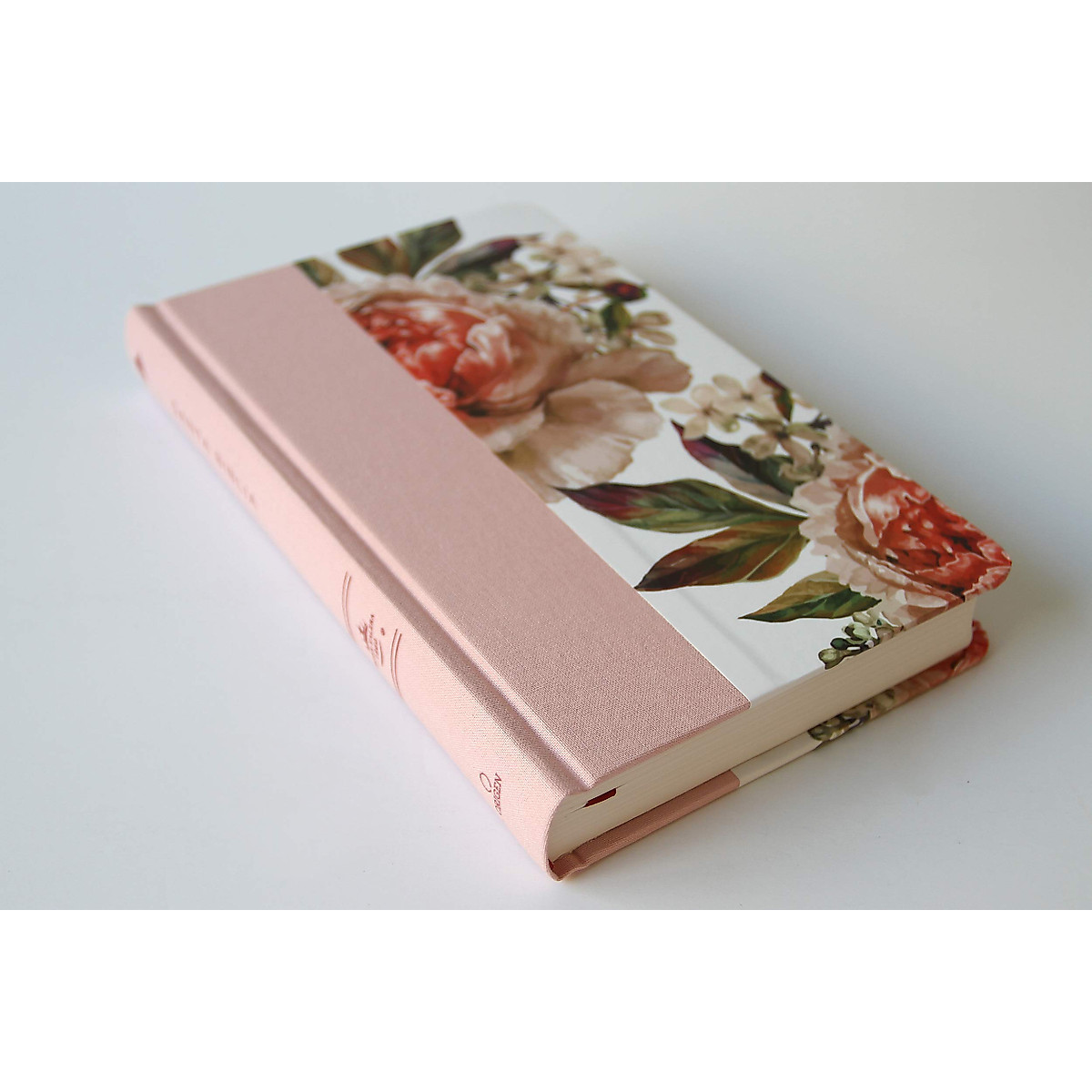 Biblia Reina Valera 1960 letra grande. Tapa Dura, Tela rosada con flores, tamaño manual / Bible RVR 1960. Handy Size, Large Print, Hardcover, Pink