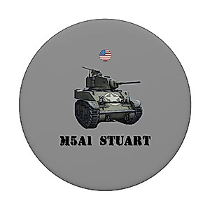 M5A1 Stuart, USA Light Tank WW2 Military Machinery PopSockets Swappable PopGrip