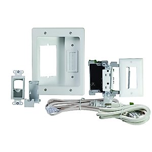 Legrand, Home Office & Theater, In Wall TV Power Kit, White, 6ft Length, HT22U2WHR6