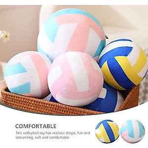 8.7Inch Volleyball plush toy,Volleyball Volleyball Plush Pillow,volleyball stuff,Volleyball Throw Pillow,Soft Round Volleyball Shaped Pillow Sport Toys,Gift for Kids Room Decor (Yellow blue and white)