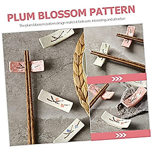 Zerodeko 12pcs Japanese plum blossom chopstick rest ceramic fork rest holder japanese style chopsticks holders Porcelain Chopstick Rest japanese table brush holder counter ceramics
