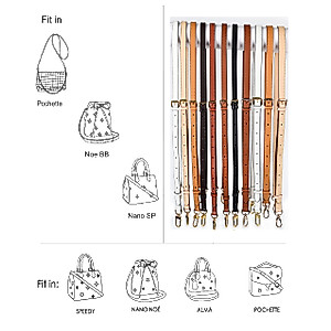 GOXTECH Vachetta Leather Adjustable Crossbody Strap for ， women's crossbody handbags（Dark Brown）