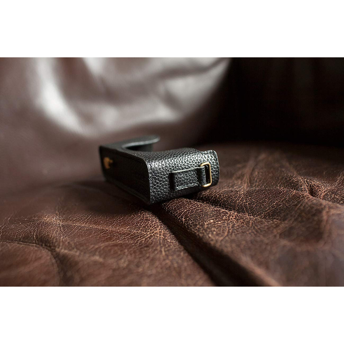 Handmade Genuine Real Leather Half Camera Case Bag Cover for Contax TVS Film Camera Black