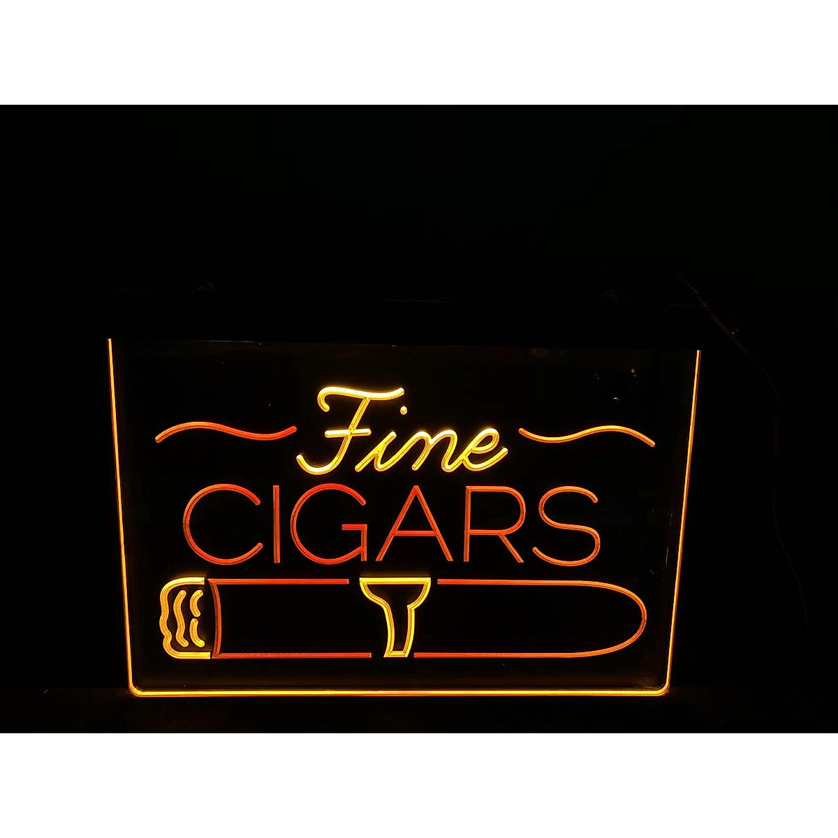 wedding decor custom bar signs home decor happy gamer LED Fine Cigars Shop Smoking Room Man Cave Dual Color Led Red Yellow Lamp Neon Like Signs For Wall Decor