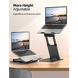 Nulaxy Laptop Stand for Desk, Ergonomic Sit to Stand Laptop Holder Convertor, Adjustable Height from 1.18" to 21", Supports up to 22lbs, Compatible with MacBook, All Laptops Computer Tablets 10-17"