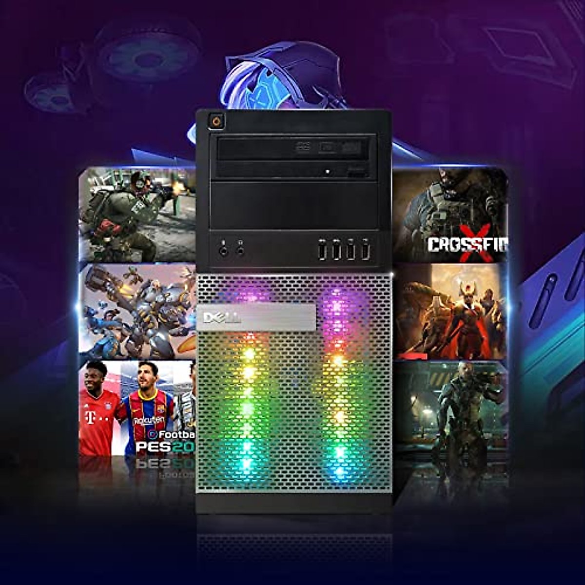 Dell Gaming PC Desktop Computer - Intel Quad I5 up to 3.6GHz, GeForce GTX 1660 Super 6G GDDR6, 32GB Memory, 128G SSD + 3TB, RGB Keyboard & Mouse, DVD, WiFi & Bluetooth 5.0, Win 10 Pro (Renewed)