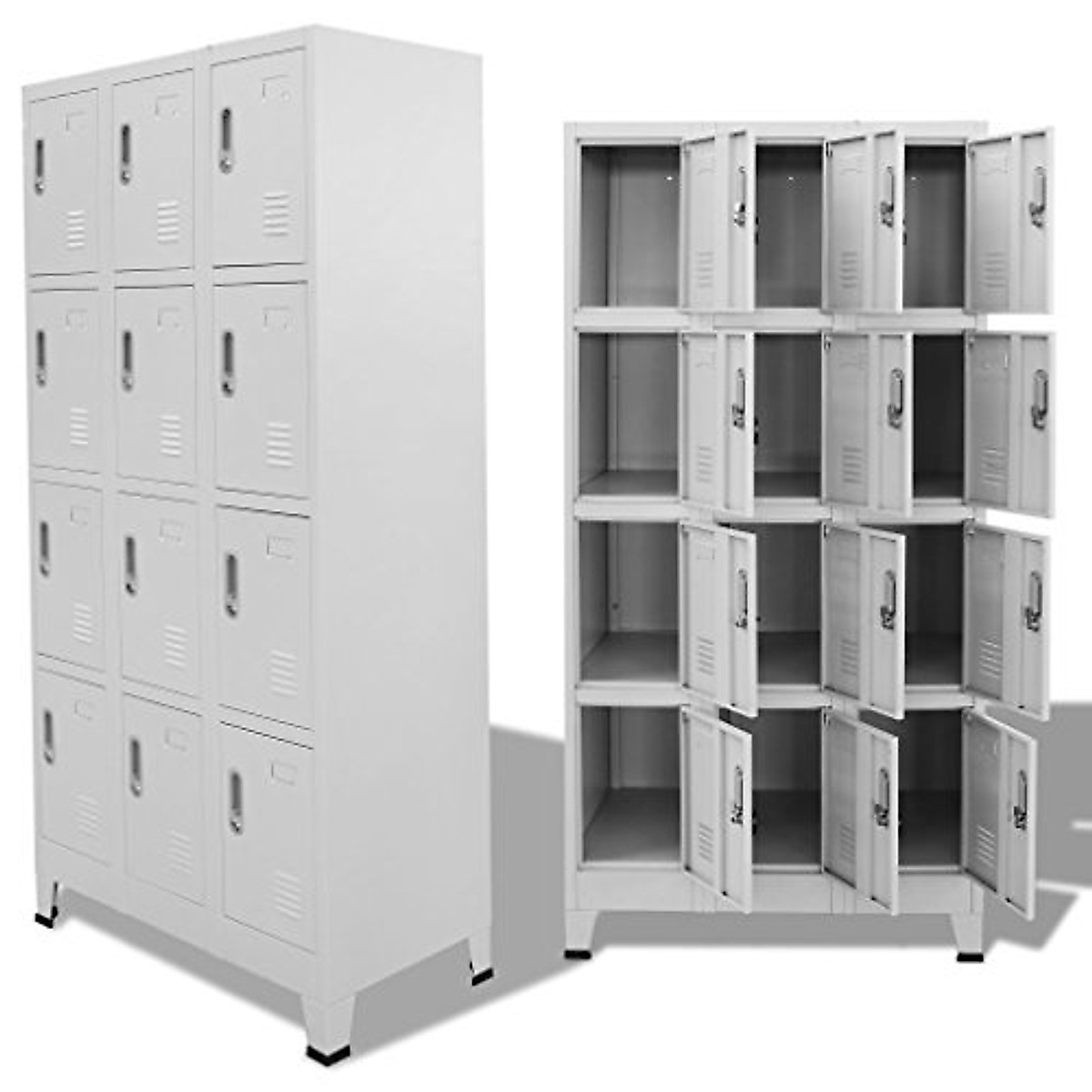 vidaXL Locker Cabinet with 12 Compartments 35.4"x17.7"x70.9"