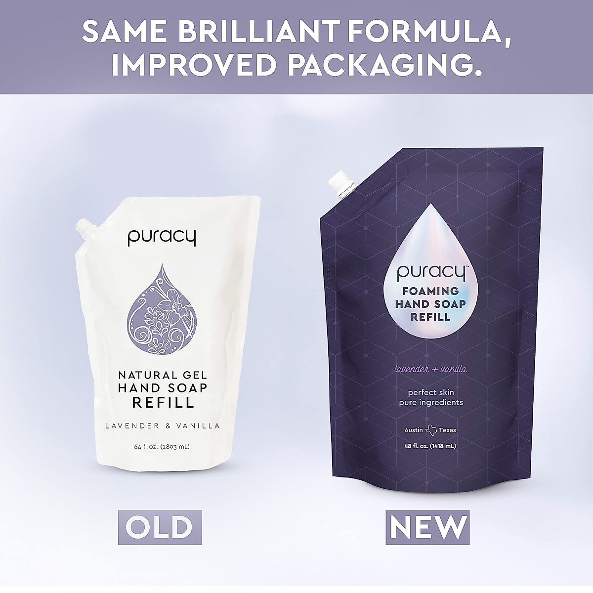 Puracy Foaming Hand Soap Refill - Plant-Powered Natural Hand Soap As Seen on TikTok, Non-Toxic, Sulfate-Free Liquid Soap, Moisturizing Foam Handwash Liquid (Lavender & Vanilla, 48 fl oz)