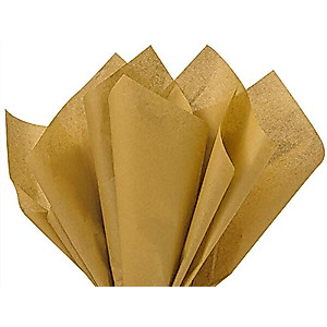 Antique Gold Tissue Paper Squares, Bulk 24 Sheets, Premium Gift Wrap and Art Supplies for Birthdays, Holidays, or Presents by Feronia packaging, Large 20 Inch x 26 Inch