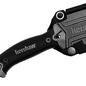 Kershaw Camp 10 Machete, Fixed Blade Knife, 10" 65Mn Carbon Tool Steel Blade, Includes Sheath, Camp Series Machete, Outdoor and Survival Tool,Black