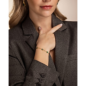 Tennis Bracelets for Women, Tennis Bracelet, Green Bracelet, Emerald Jewelry, 18K Gold Plated Emerald Green Bracelets for Women by SNGIA, Amethyst Bracelet, Green Bracelet, Gold Tennis Bracelet,