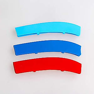 TOPGRIL M-Colored Stripe Grille Insert Trims M Sport Grille Insert Trim Strips For 2011-2013 BMW F10 F11 5 Series 528i 535i 550i Kidney Grills (12 Beams ONLY,Not For 10-Beam)