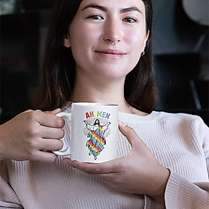 LookHUMAN Rainbow Jesus Coffee Mug - Funny Coffee Mugs Adult Humor, Double-Sided Print Ceramic Coffee Cups as Pride Mug, Dishwasher Safe Novelty Coffee Mugs for Women & Men, 11oz