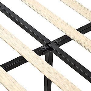 PHOYAL Storage Bed, Queen Size Storage Bed Frame Velvet Upholstered Platform with a Big Drawer Comfortable Sleep 62.99 24.80 5.12 inche Frame is Made of Solid MDF and Particle Board, Grey