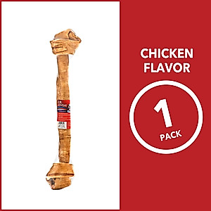 Pet Factory American Beefhide 21" Knotted Bone Dog Chew Treat - Chicken Flavor, 1 Count/1 Pack