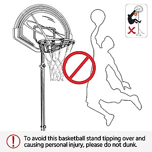 Topeakmart 7-9ft Portable Basketball Hoops & Goals Removable Youth Basketball Hoop System Stand for Youth Outdoors Indoor Play Height Adjustable