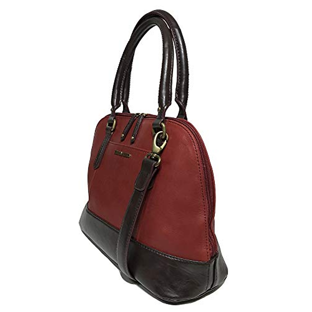 Tignanello Bleecker St. Accordian Satchel, Rouge/Brown