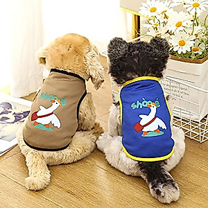 Dog Shirts, Colorful Puppy Sweatshirt, Cartoon Swan Print Cat Dog Sleeveless Top, Breathable Pet Printed T-Shirts for Small Medium Large Boy Girl Doggie Cats Green XS